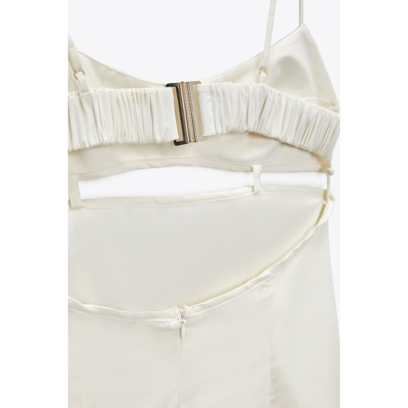 Zara | Dresses | Zara White Mini Dress With Cut Outs | Poshmark